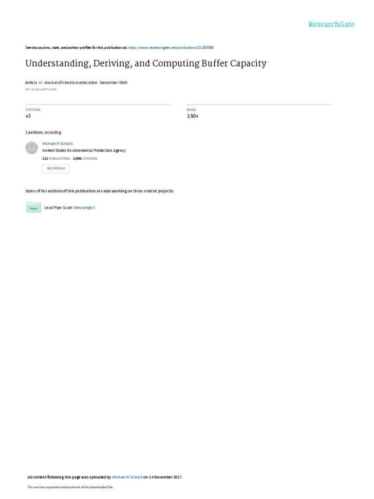 Understanding, Deriving, and Computing Buffer Capacity: Journal of Chemical Education December ...