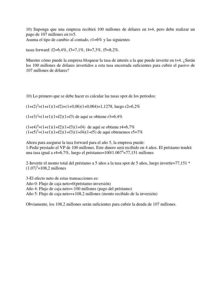 Calculo de Tasa Spot Desde Tasa Forward | PDF