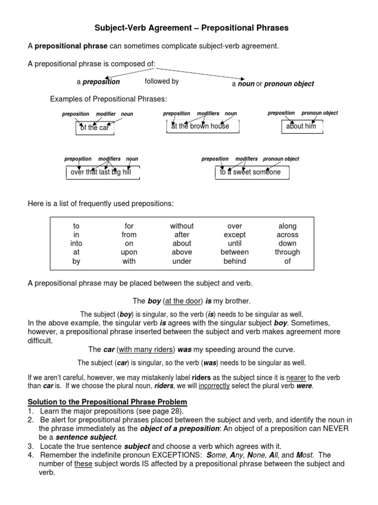 Subject Verb Agreement Phrases | PDF | Grammatical Number | Verb