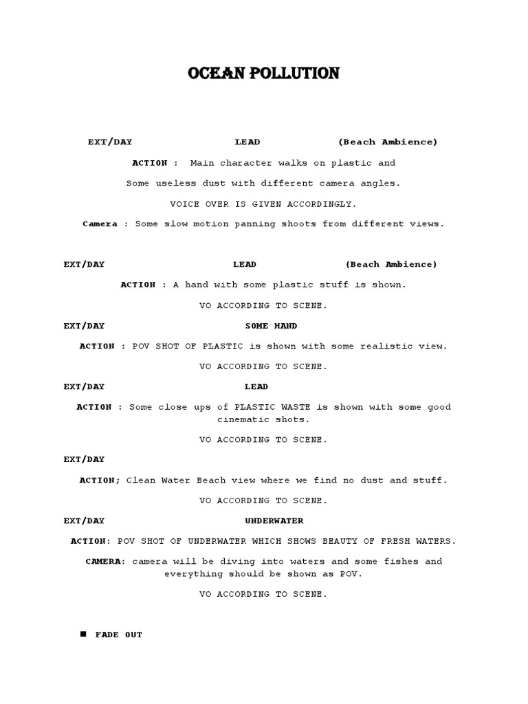 Ocean Pollution Script | PDF | Science & Mathematics