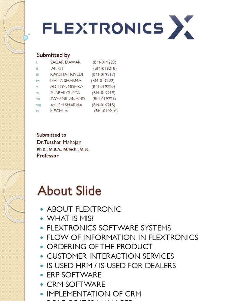 Flextronics FINAL | PDF | Enterprise Resource Planning | Management ...