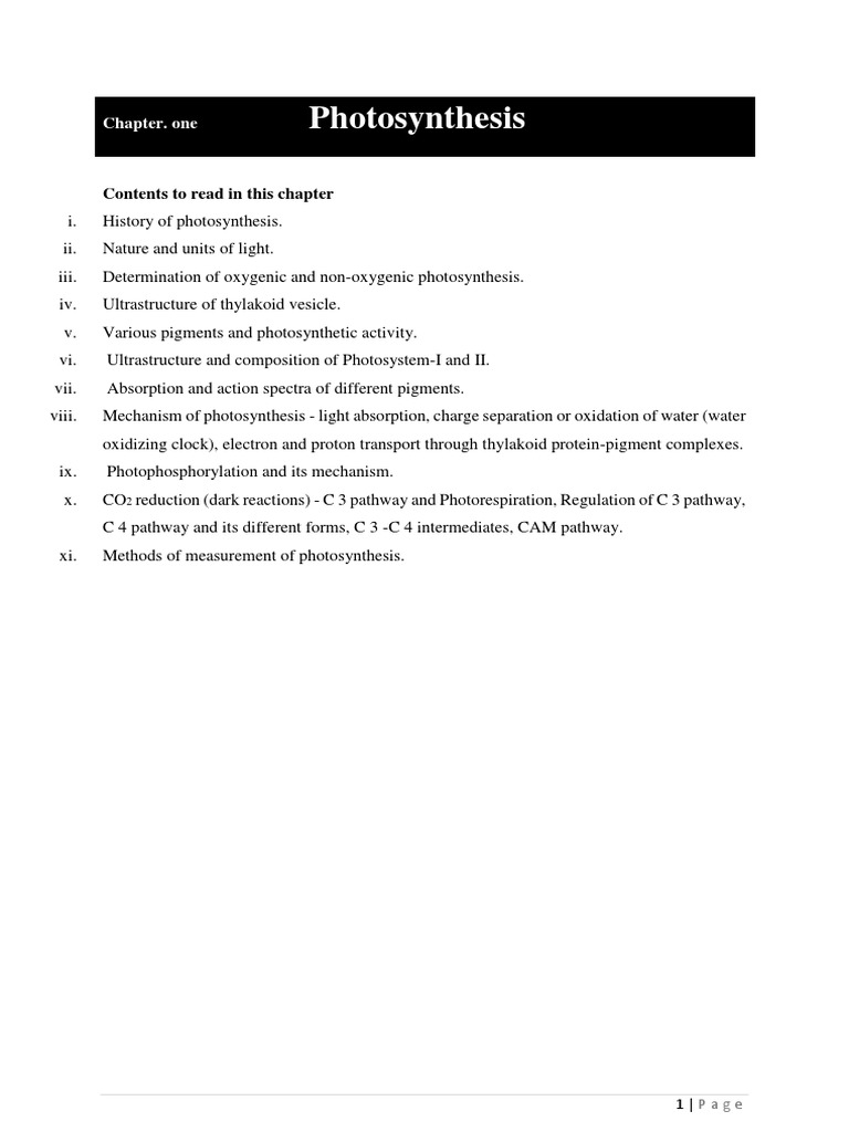 Photosynthesis: Contents To Read in This Chapter | PDF | Photosynthesis ...