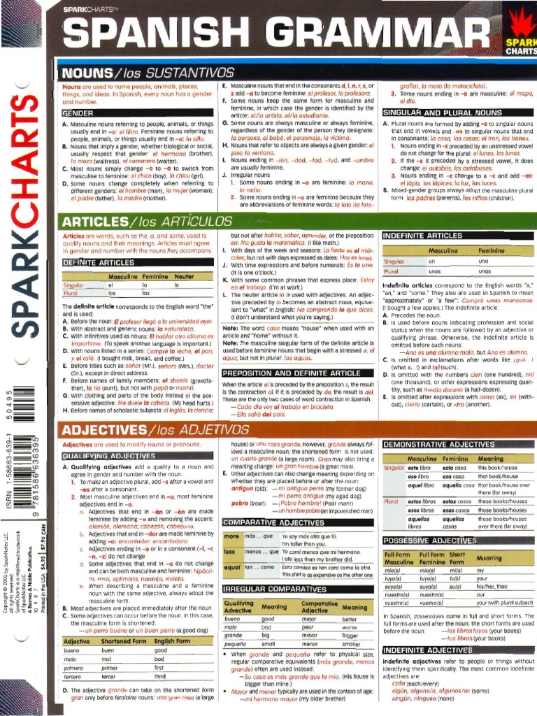 SC - Spanish Grammar | PDF