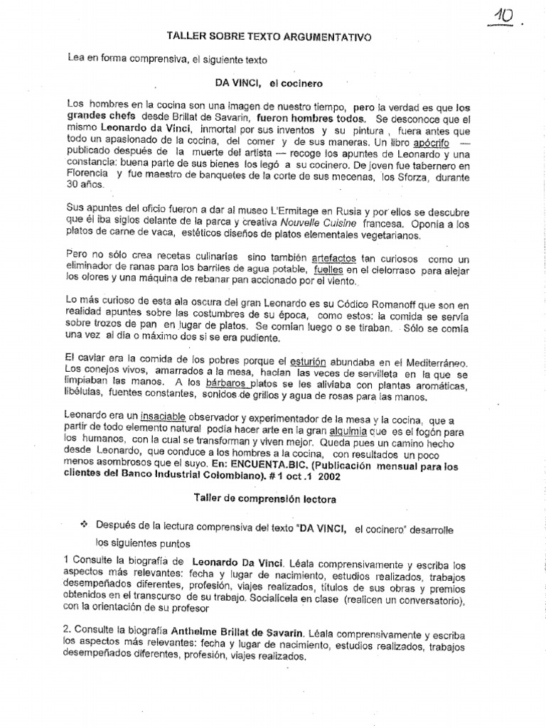 Taller De Comprensión Lectora Pdf Pdf