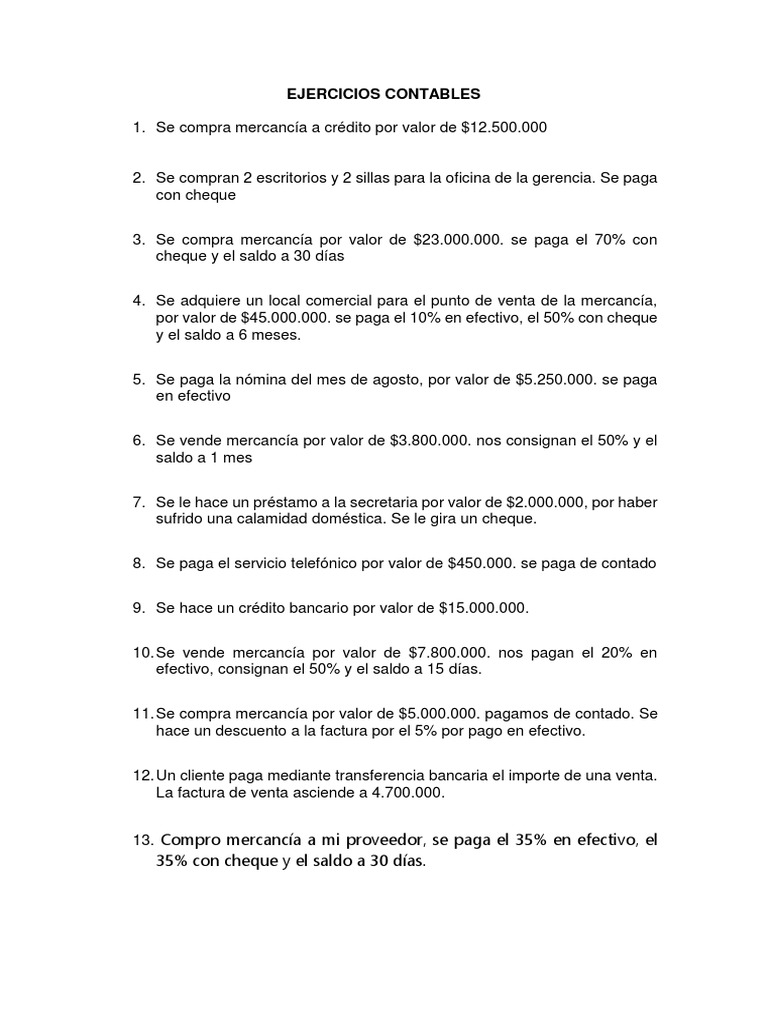 Colmenares Michell - Ejercicios Contables | PDF | Cheque | Bancos