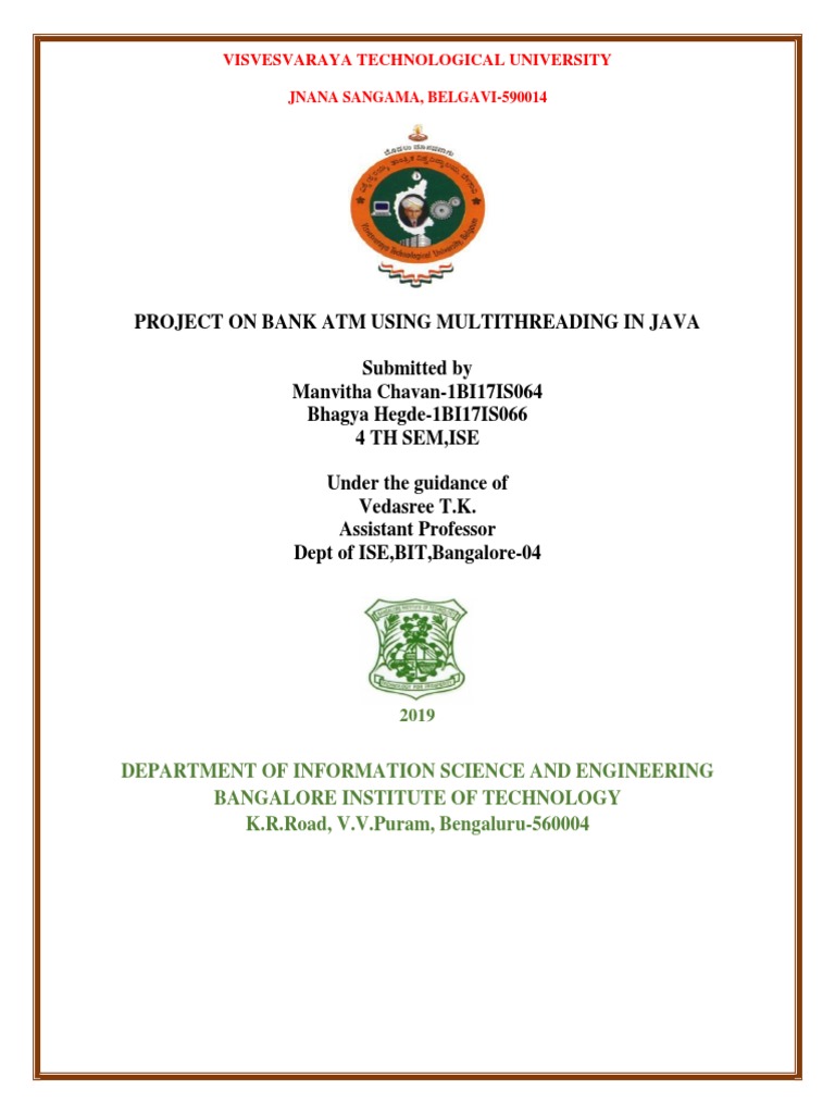 Java Multithreading Bank ATM Project | PDF