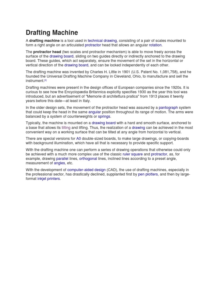 Drafting Machine: Technical Drawing Protractor Rotation | PDF