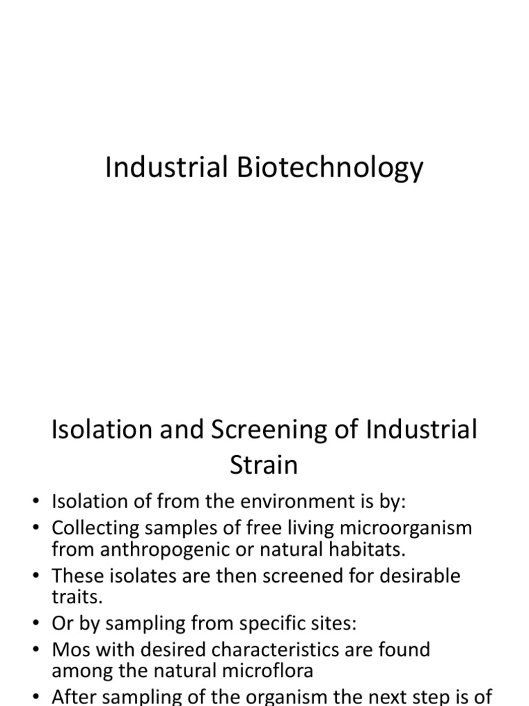 Strain Improvement in Industrial Microbiology | PDF | Molecular Cloning ...