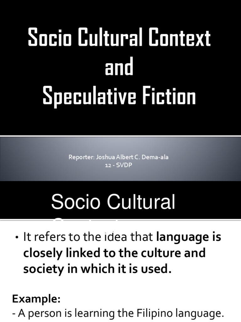 Understanding Language and Culture through Genres of Speculative ...