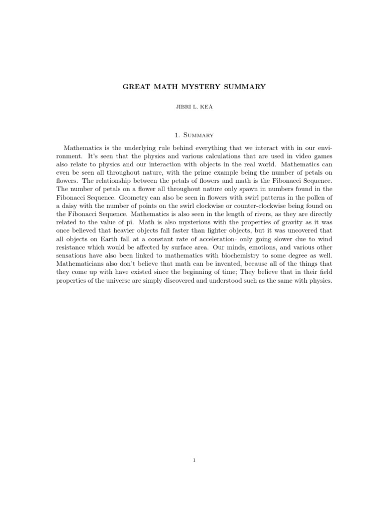 Unveiling the Great Math Mystery | PDF | Philosophy