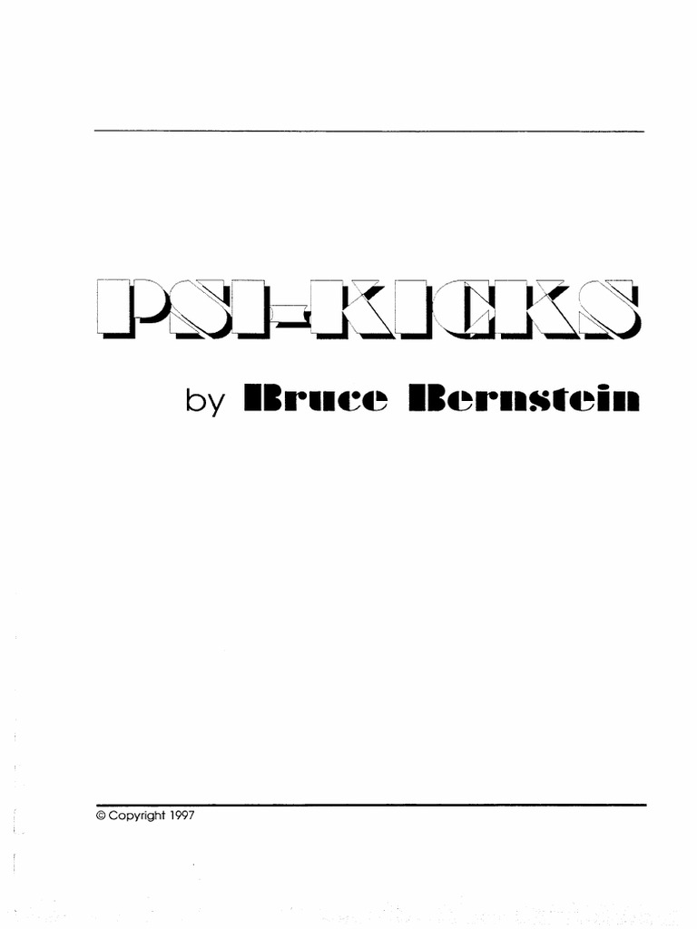 Bruce Bernstein - Psi-Kicks PDF | PDF | Business