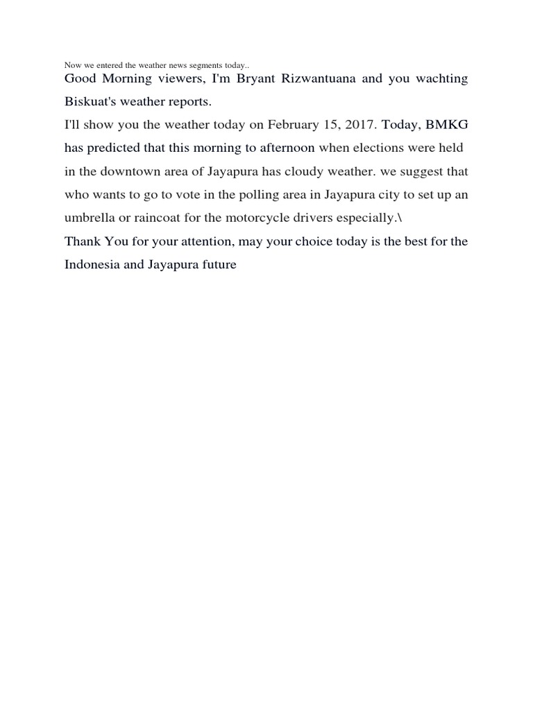 Weather Report | PDF