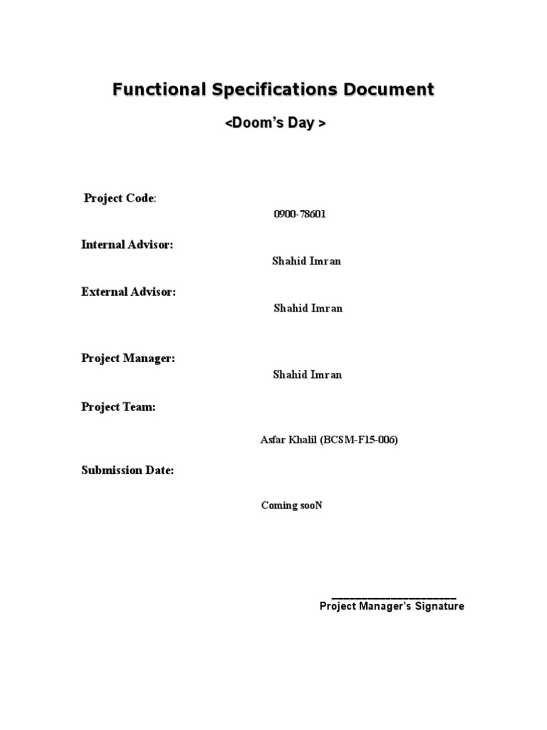 Functional Specifications Document | PDF | Use Case | Graphical User ...