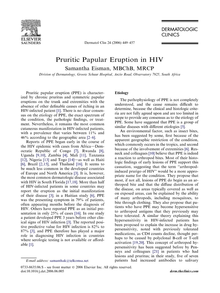 Eisman 2006 PPE in HIV | PDF | T Helper Cell | Hiv/Aids