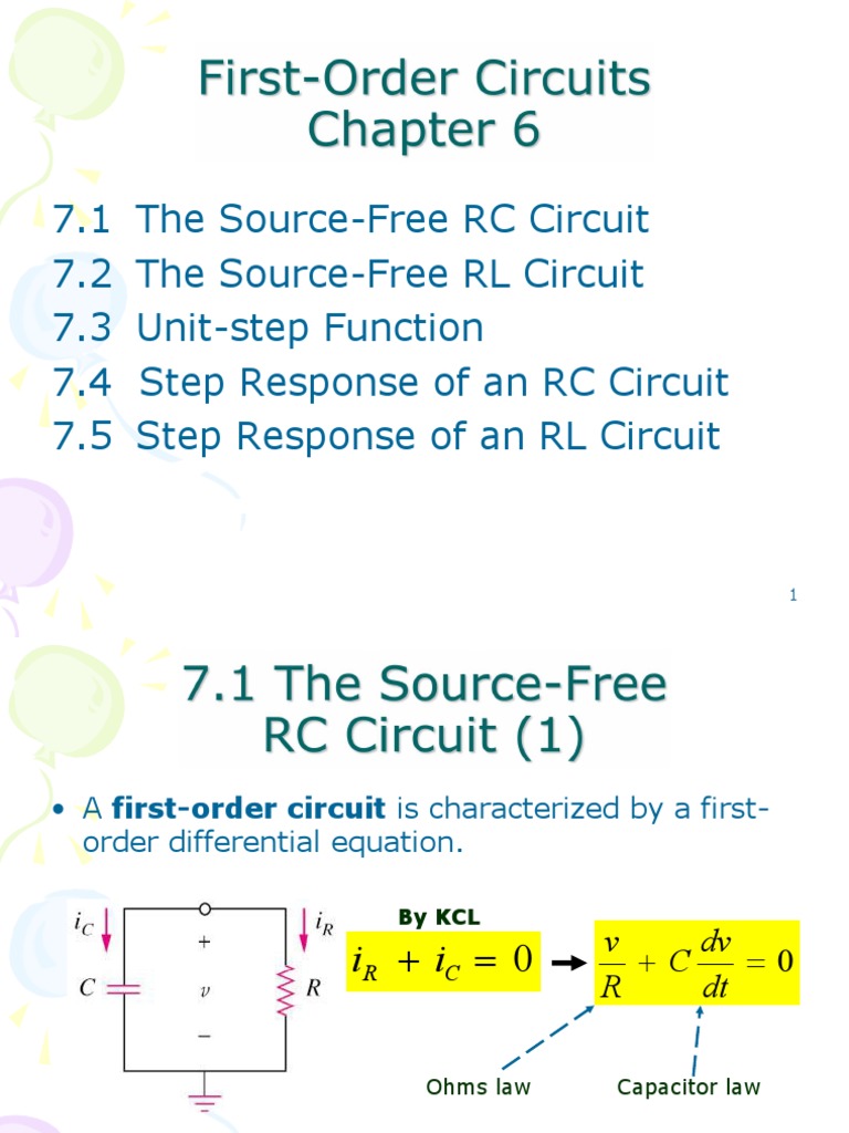 Chapter 6 First Order Transient PDF | PDF | Electrical Network | Electrical Circuits