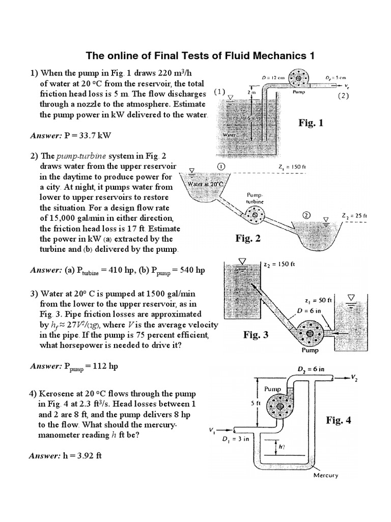 FLuid Mechs Exercises | PDF | Fluid Dynamics | Flow Measurement