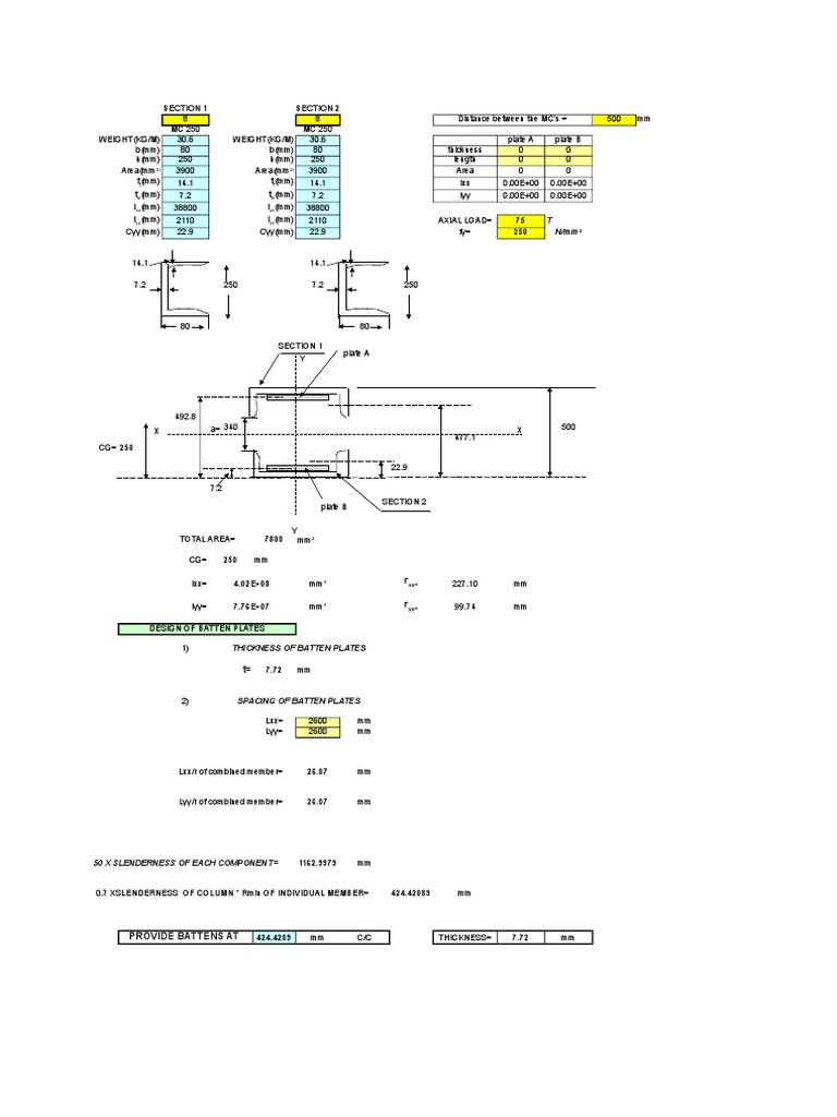 Batten Plates Desi | PDF | Bending | Chemical Product Engineering
