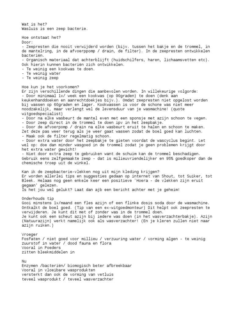 Vetluis Wasmachine | PDF