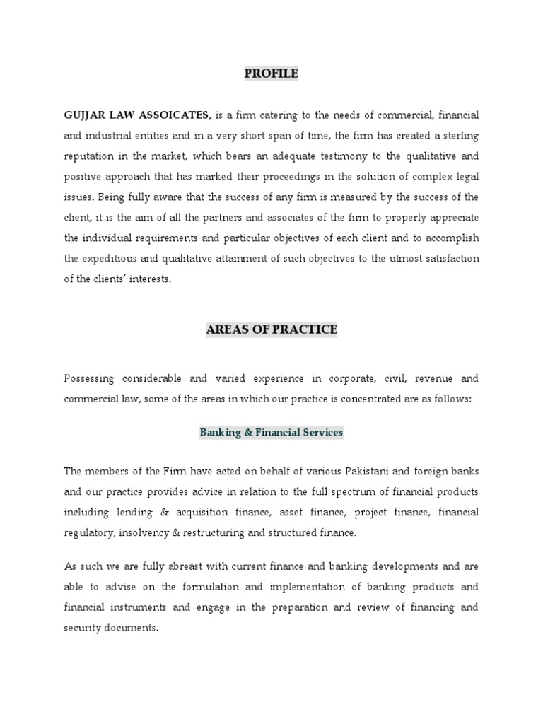 Law Firm Profile Format | PDF | Intellectual Property | Business