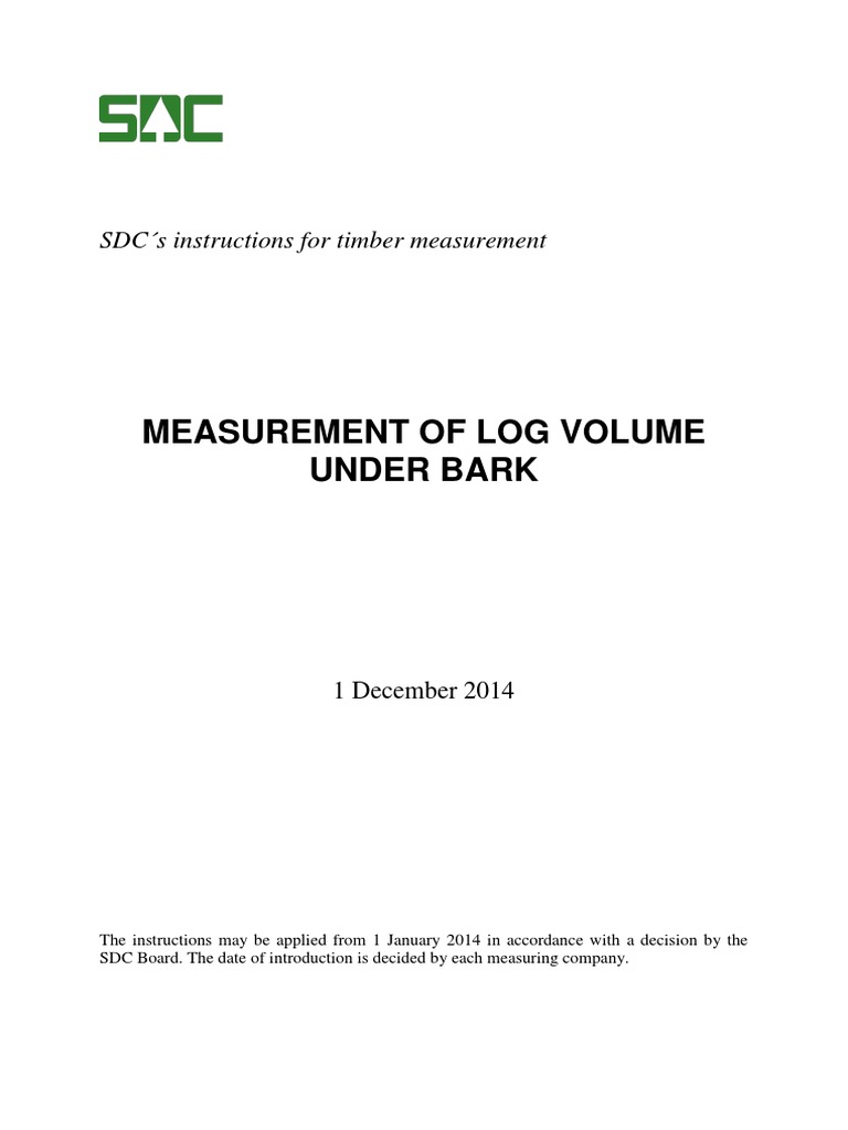 SDCs Instructions - Measurement of Log Volume PDF | PDF | Volume | Lumber