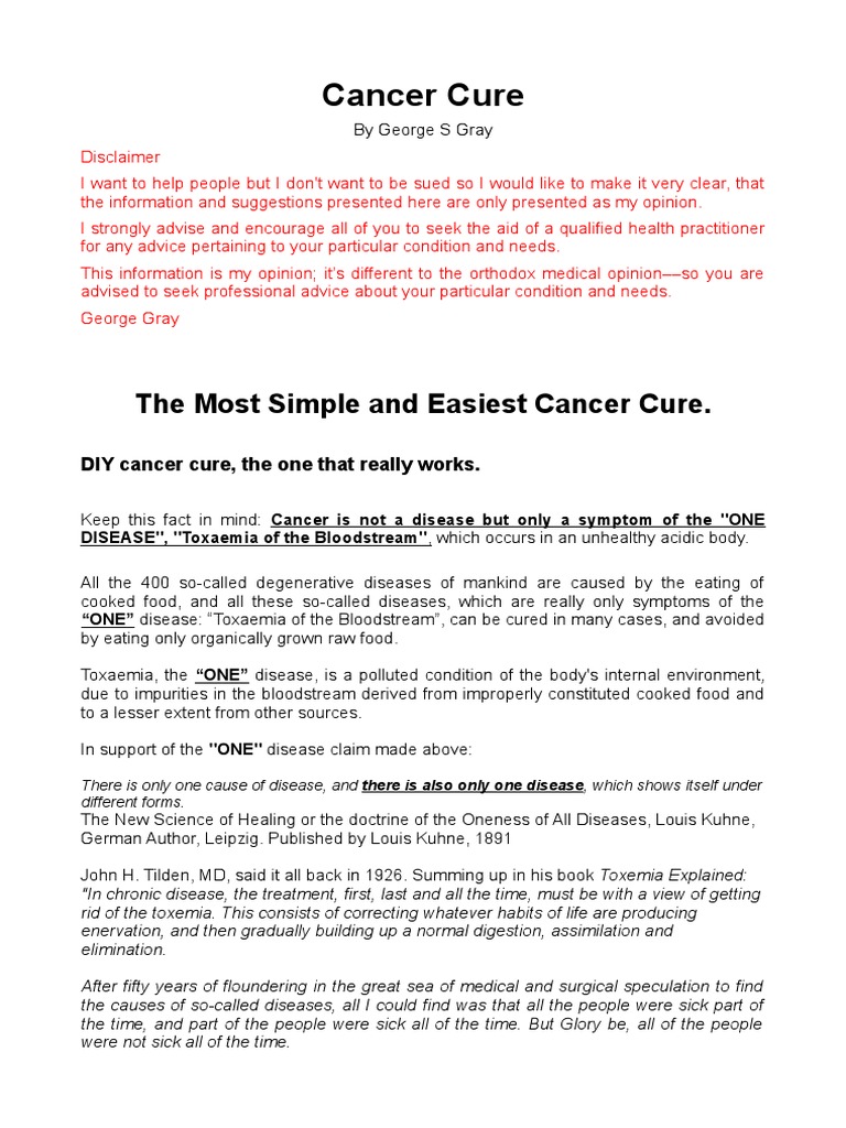 The Most Simple and Easiest Cancer Cure | PDF | Radiation Therapy | Cancer