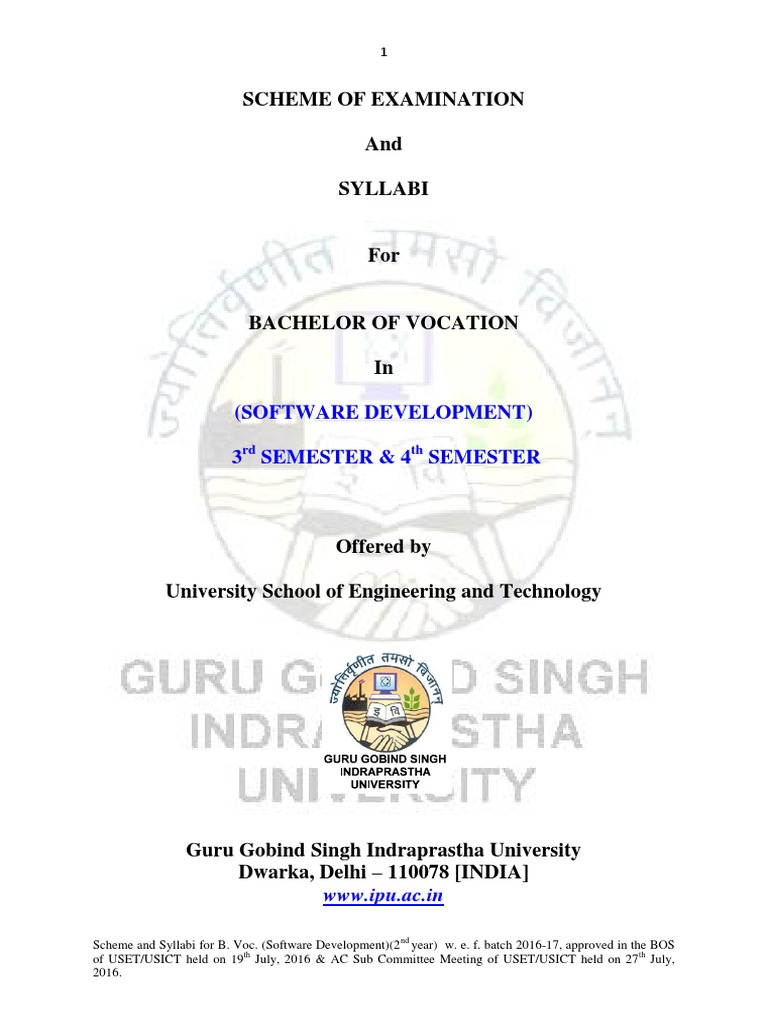Scheme of Examination and Syllabi: (Software Development) 3 Semester ... Scheme of Examination and Syllabi: (Software Development) 3 Semester ...