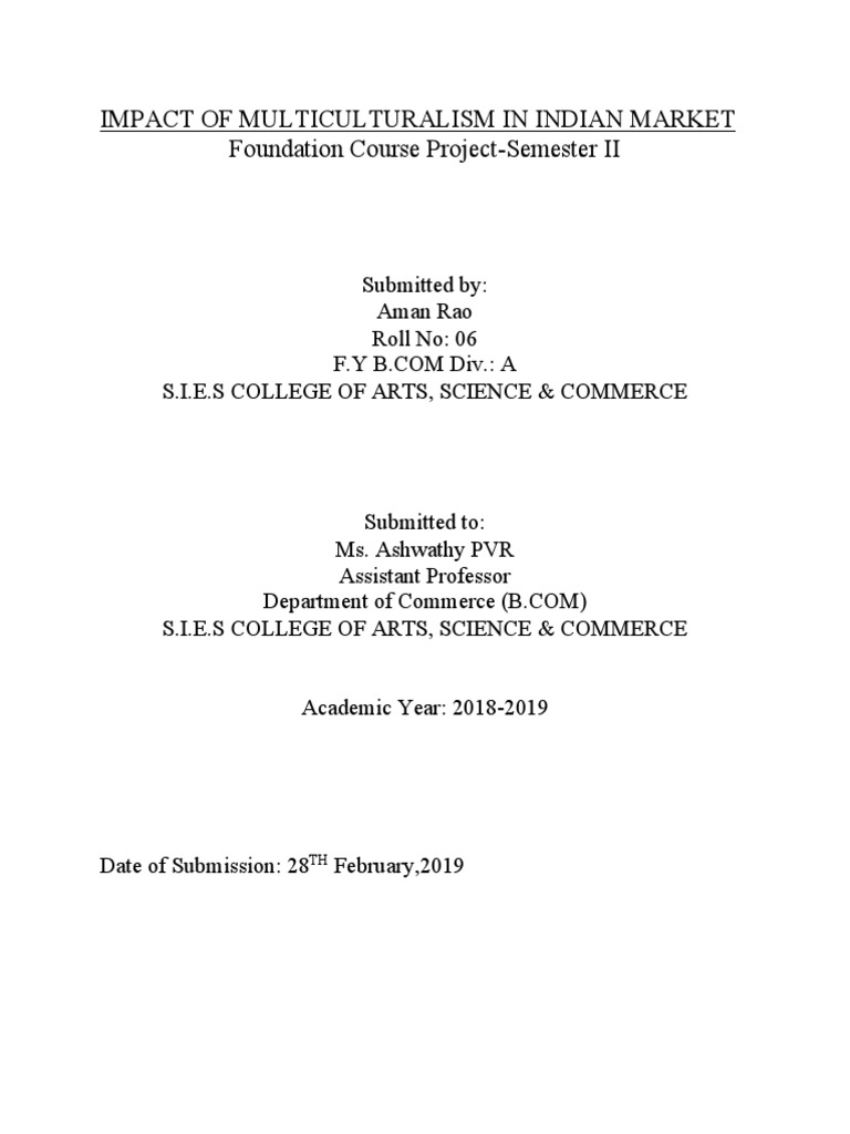 Aman Rao Project | PDF | Multiculturalism | Immigration