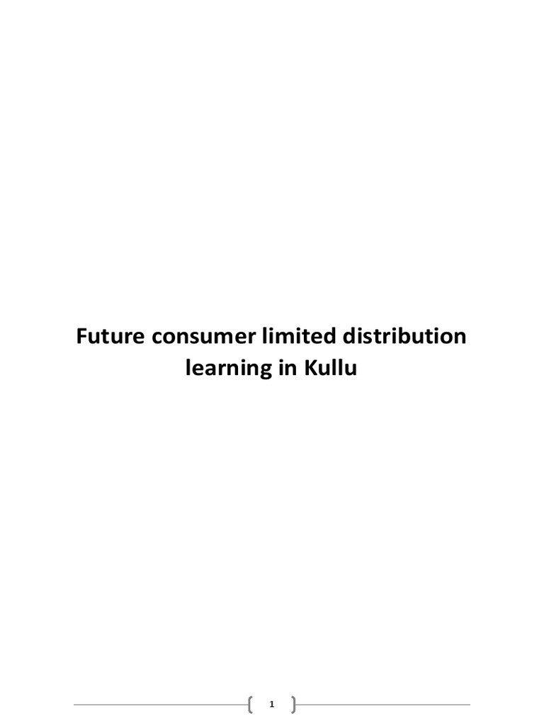Future Consumer Limited | PDF | Retail | Questionnaire