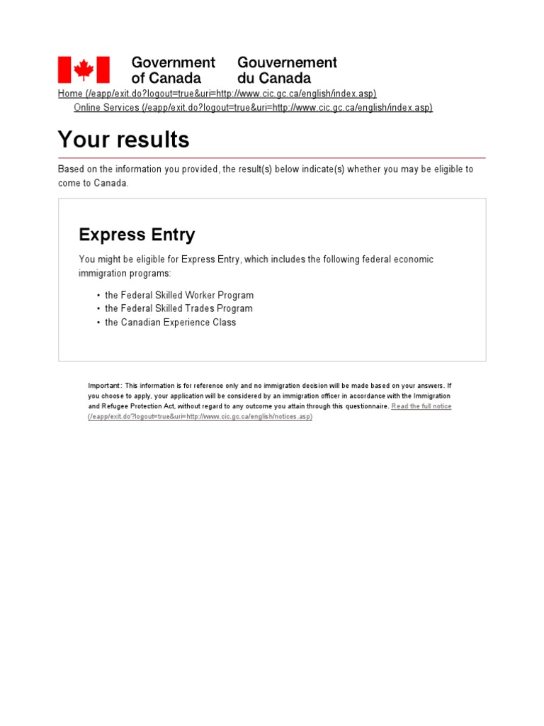 Express Entry Eligibility Overview | PDF | Career & Growth