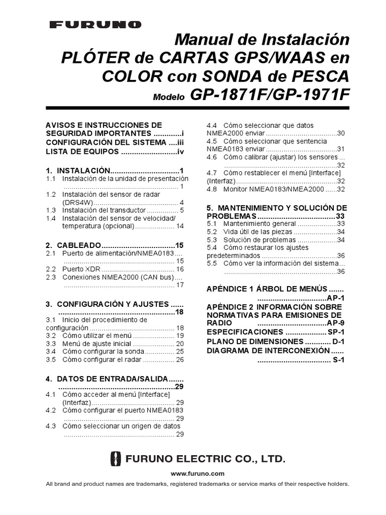 GP1871F - GP1971F Installation Manual Español Feb-2019 | PDF | Tornillo | Barcos