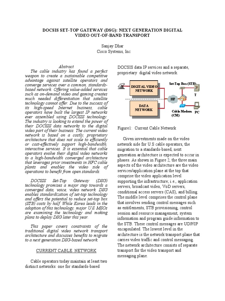 Docsis Out of Band | PDF | Set Top Box | Cable Television