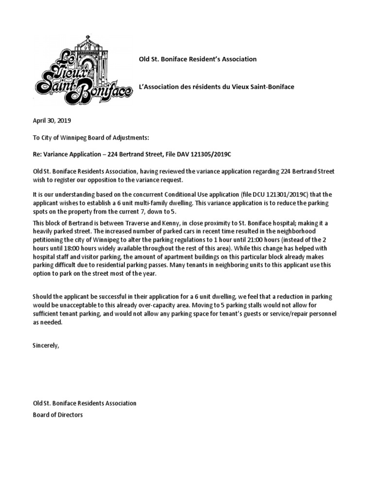 Letter of Opposition 224 Bertrand | PDF