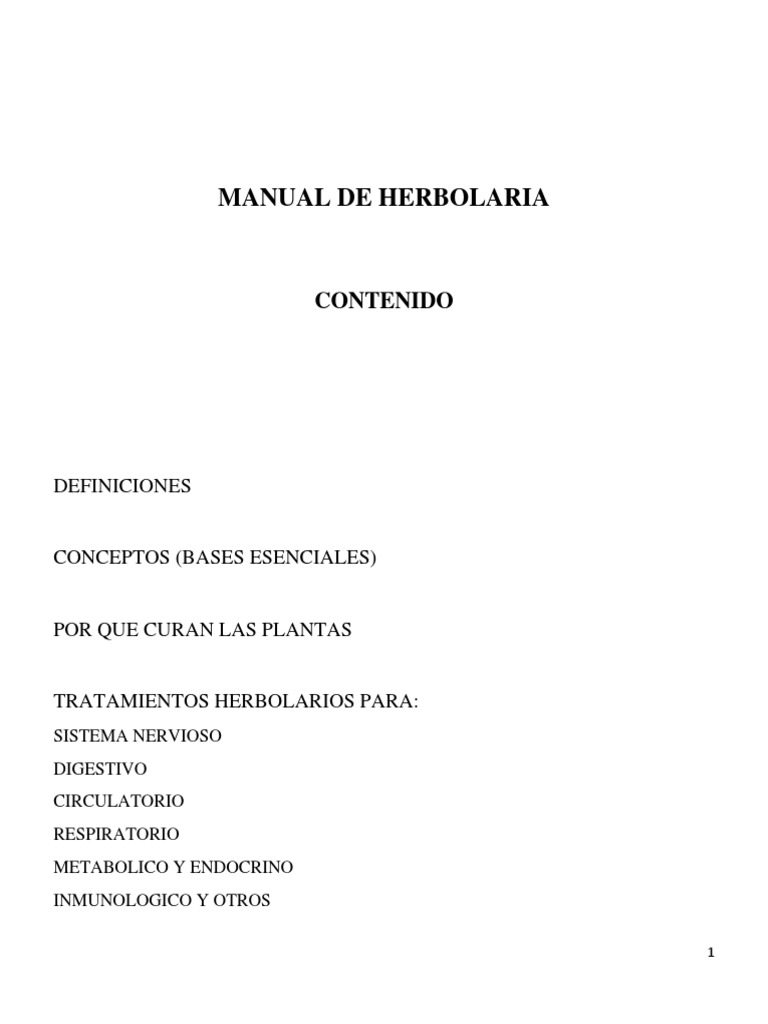 Manual de Herbolaria | Descargar gratis PDF | Herboristería | Plantas