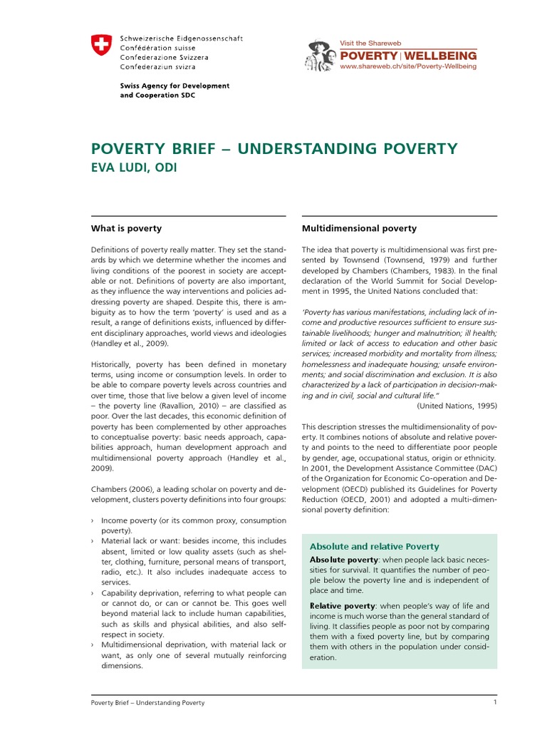 Poverty Brief - Understanding Poverty: Eva Ludi, Odi | Download Free ...