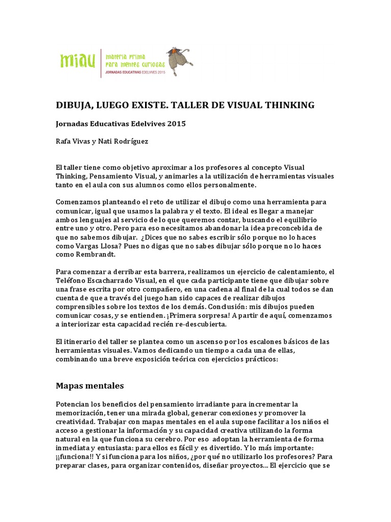 Taller Visual Thinking para Educadores | PDF | Dibujo | Las emociones