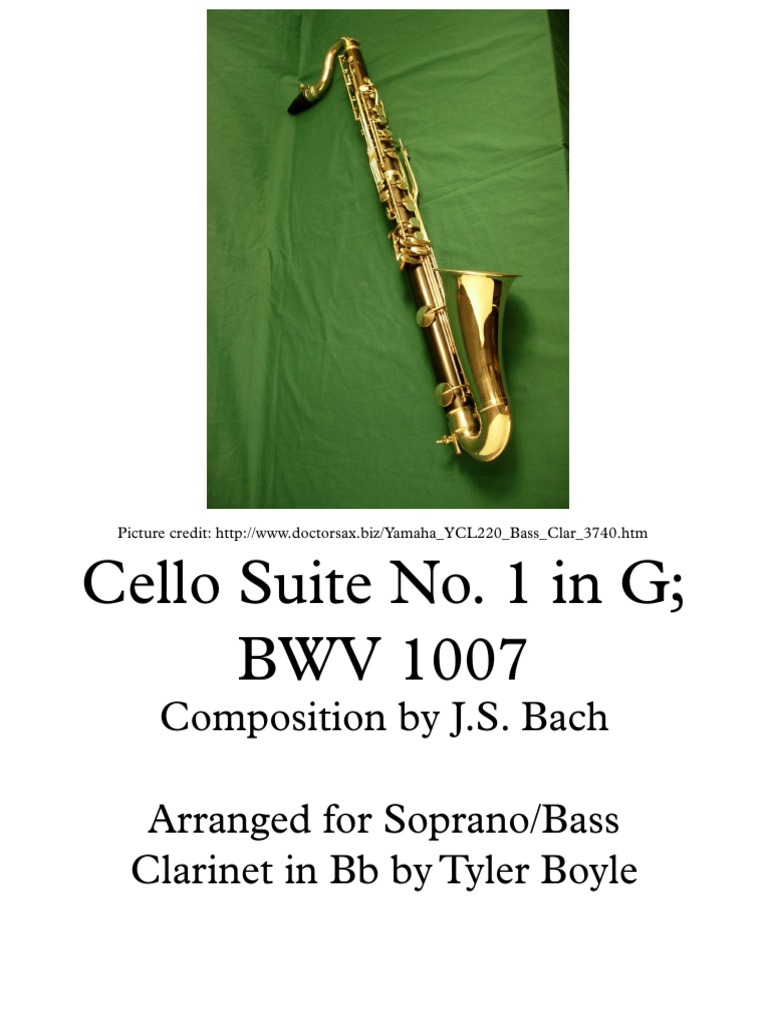 Bach Cello No.1 Suite For Clarinet | PDF | Musical Compositions | Music ...