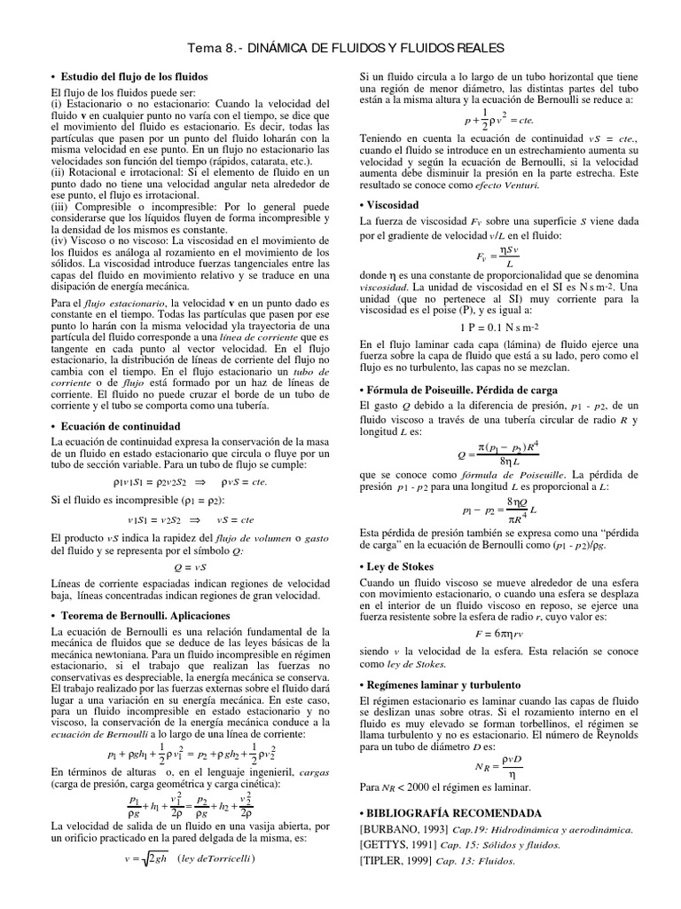 08 Dinamica Fluidos Bib PDF | PDF | Viscosidad | Fluido