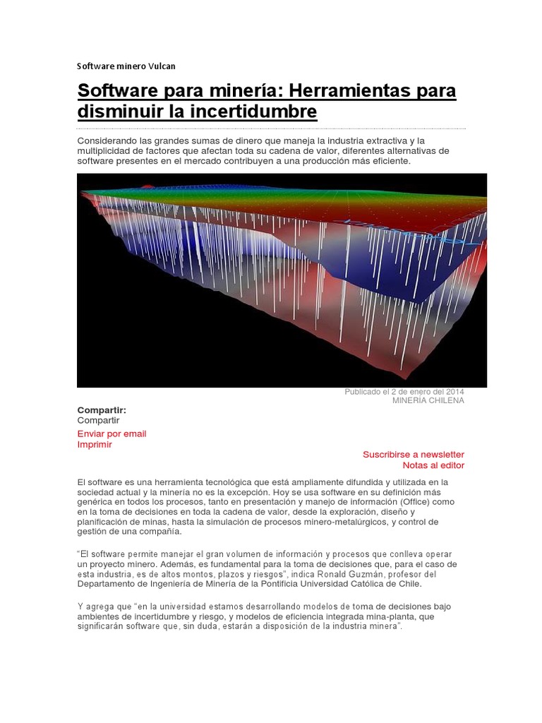 Software Vulcan | PDF | Minería | Autodesk