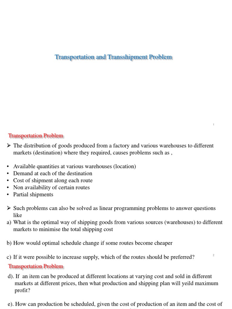 Transportation Problem Solutions Guide | PDF | Linear Programming ...