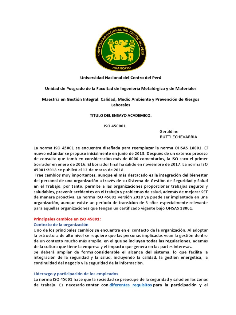 Iso 450001 | PDF | Planificación | Business