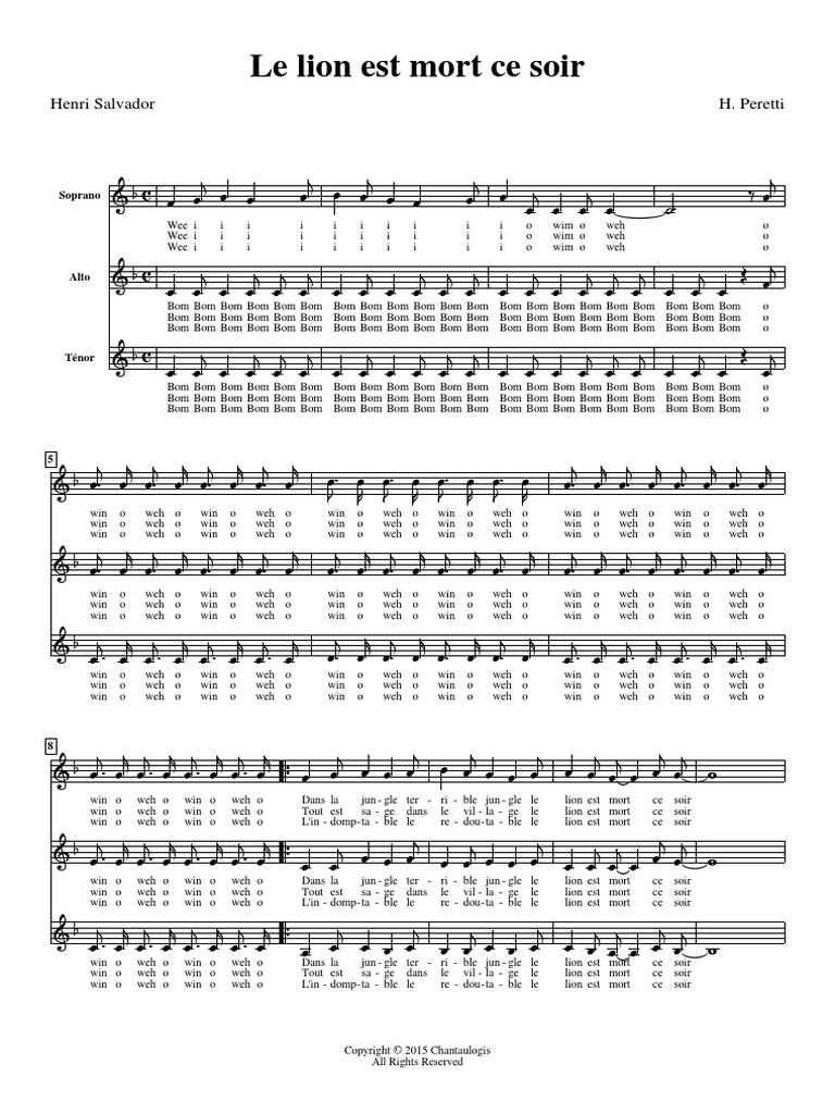 Le Lion Est Mort Ce Soir PDF | PDF