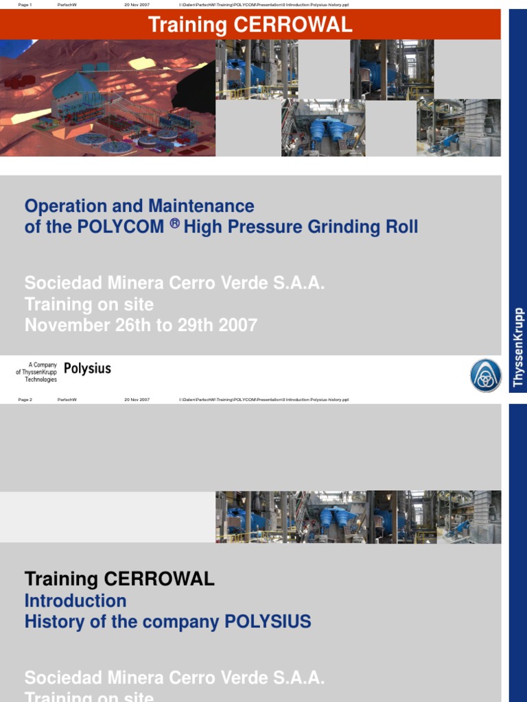 Training CERROWAL: Operation and Maintenance of The POLYCOM High ...