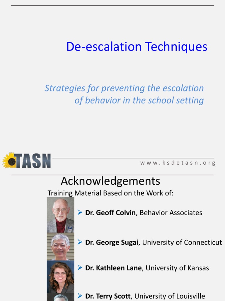 De-Escalation Techniques: Strategies For Preventing The Escalation of ...