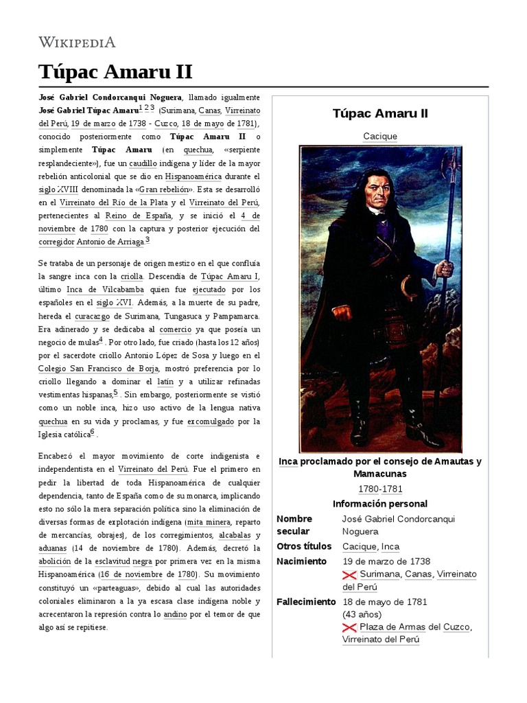 Túpac Amaru II | PDF