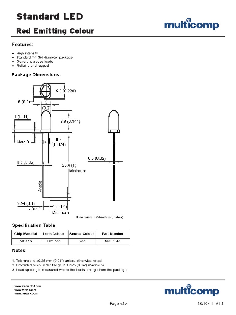 Standard LED: Red Emitting Colour | PDF | Spectral Line | Color