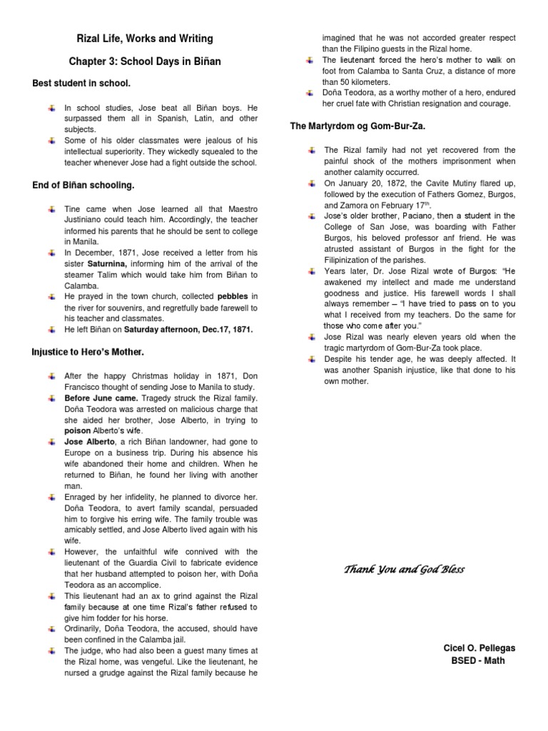 Rizal's Early Life and Education: From School Days in Biñan to Witnessing the Martyrdom of Gom ...