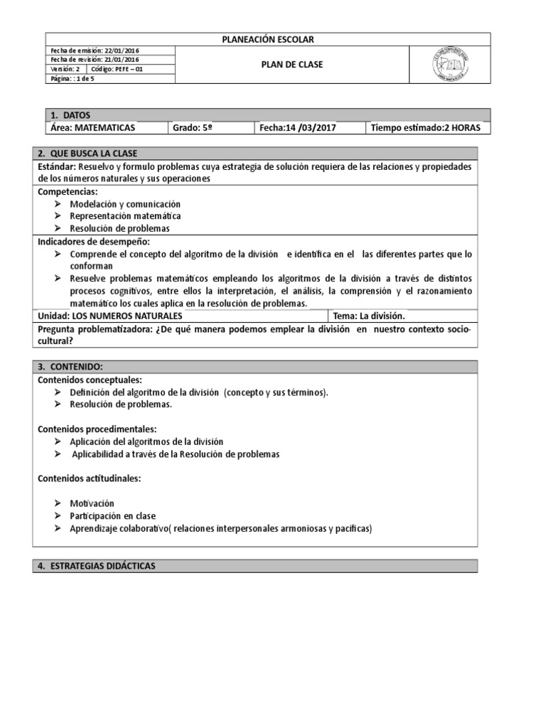 Clase de La Division | PDF | División (Matemáticas) | Enseñanza de ...