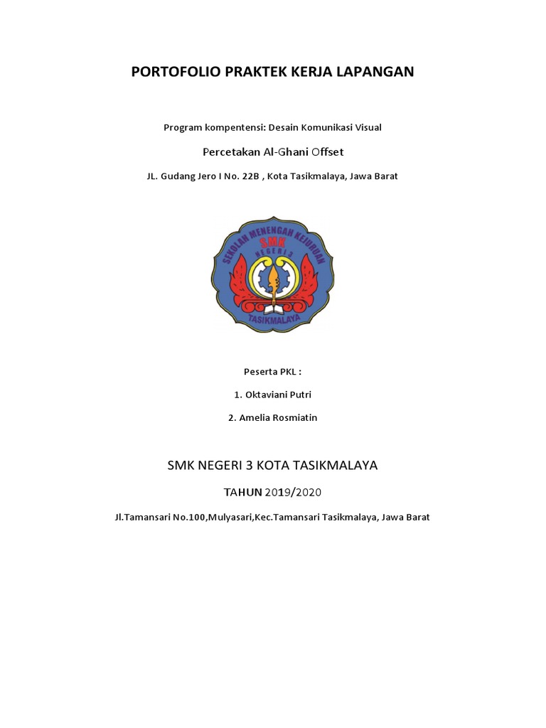 Contoh Portofolio PKL | PDF