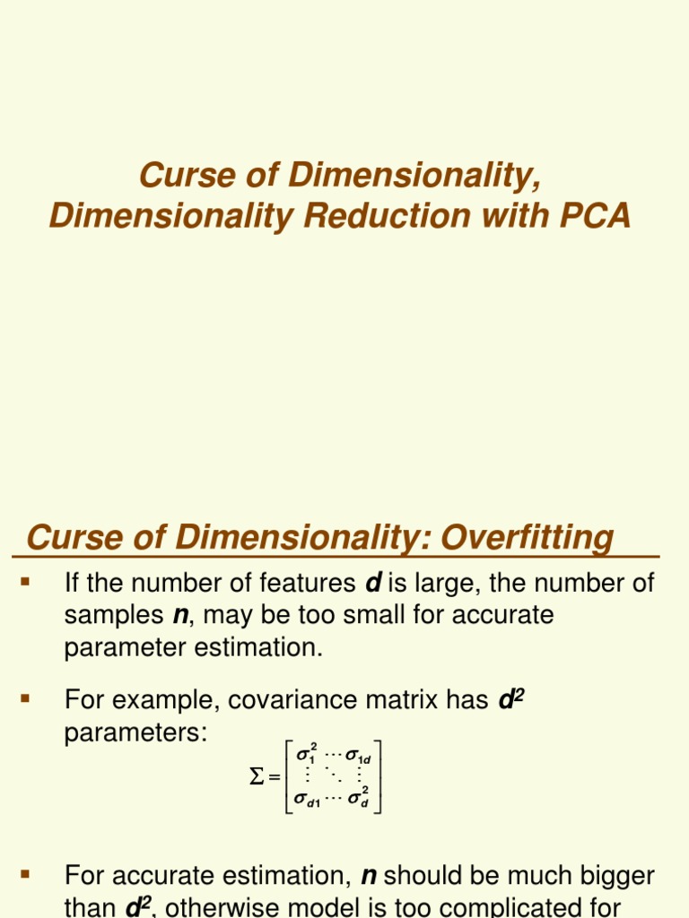 Curse of Dimensionality, Dimensionality Reduction With PCA | Download Free PDF | Principal ...