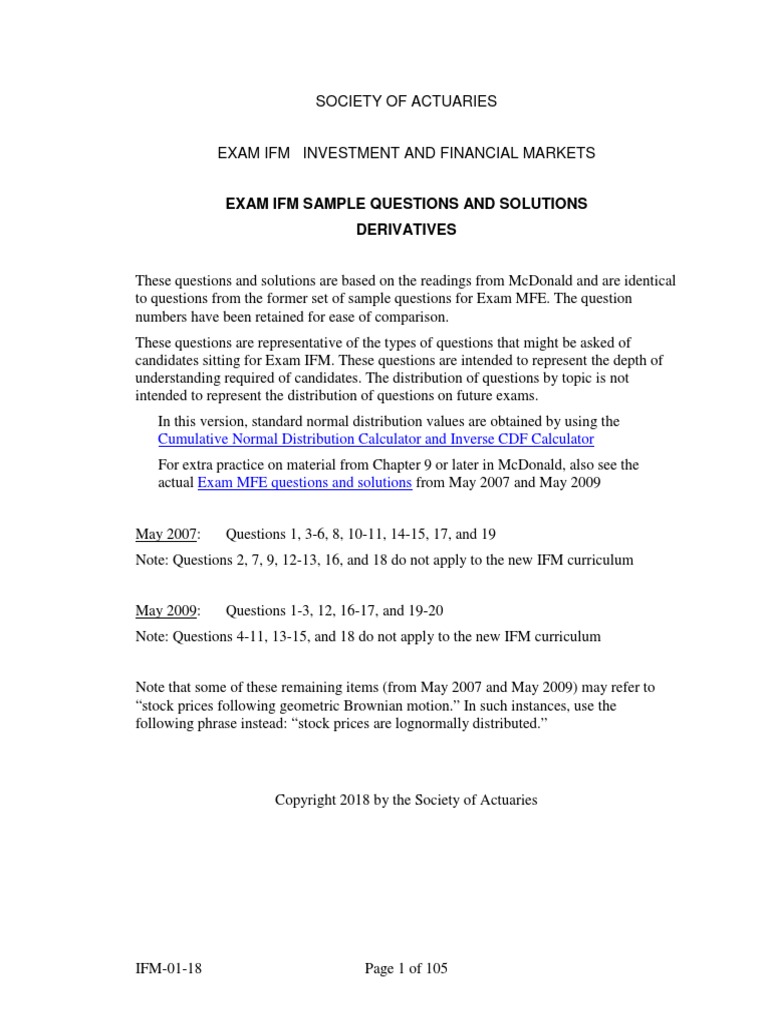 Ifm Derivatives Questions Solutions | PDF | Put Option | Option (Finance)